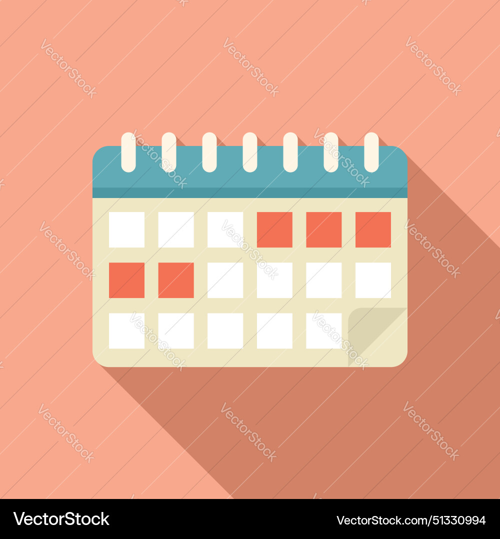 Flat design calendar icon with selected dates Vector Image