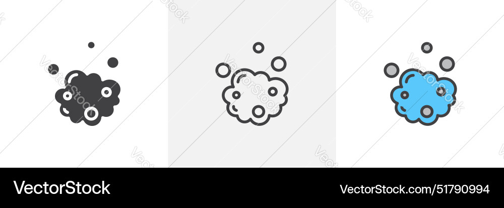 Foam icon set black filled and outlined style Vector Image