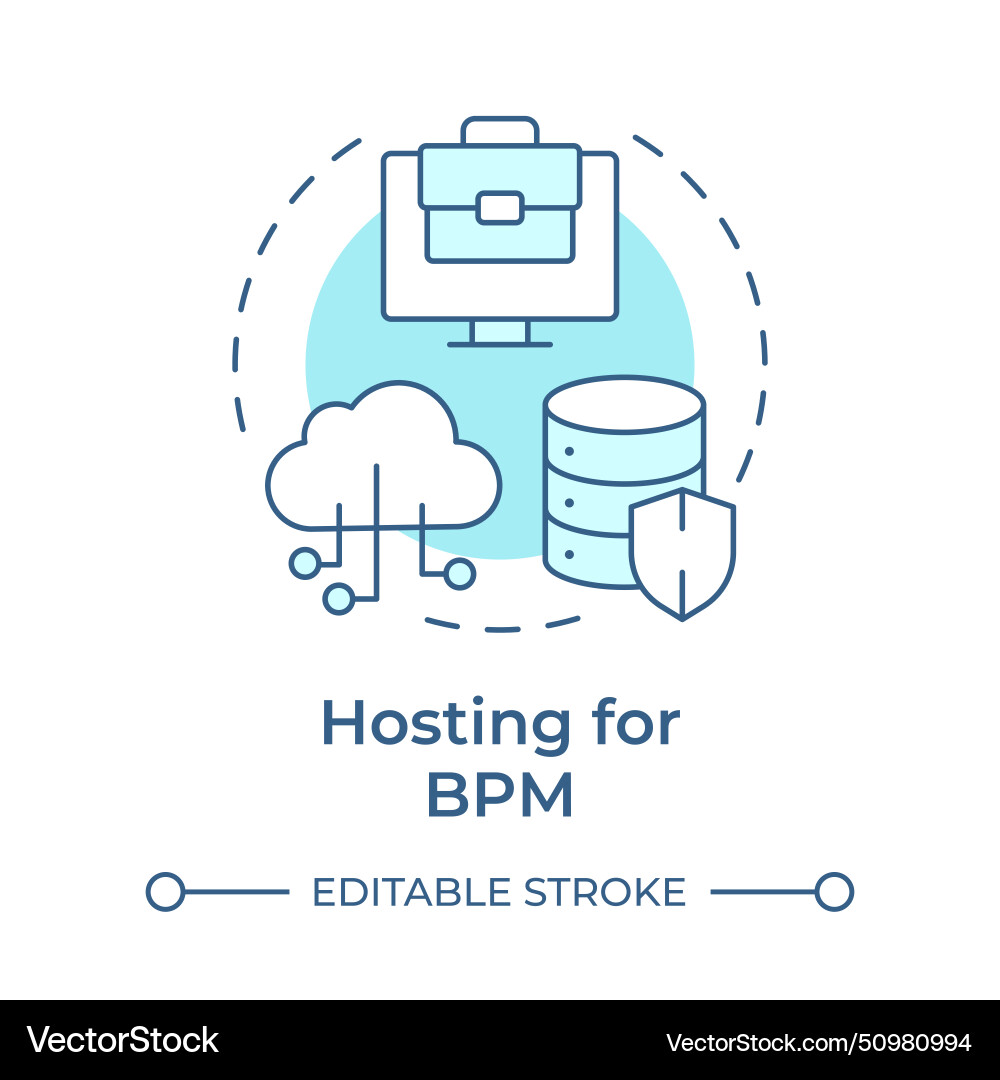 Hosting for bpm soft blue concept icon Royalty Free Vector