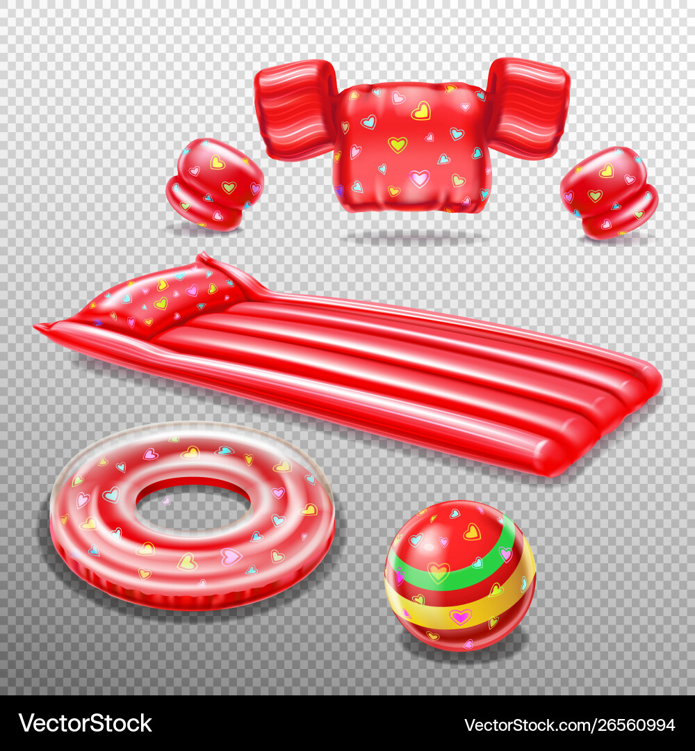 Inflatable swimming red accessories Royalty Free Vector
