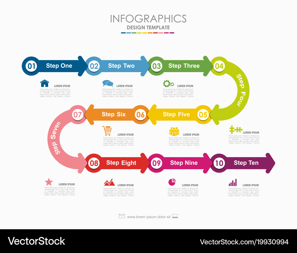Infographic template used for workflow layout Vector Image Infographic template used for workflow layout Vector Image