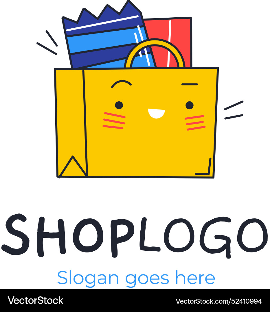 Instagram shop logo design Royalty Free Vector Image