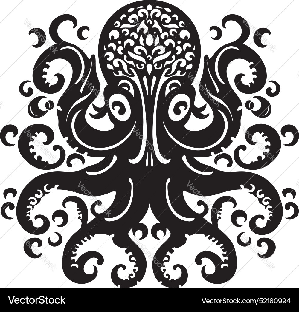 Intricate elegance octopus mandala art icon Vector Image