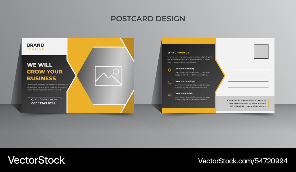Minimal and creative business postcard template Vector Image