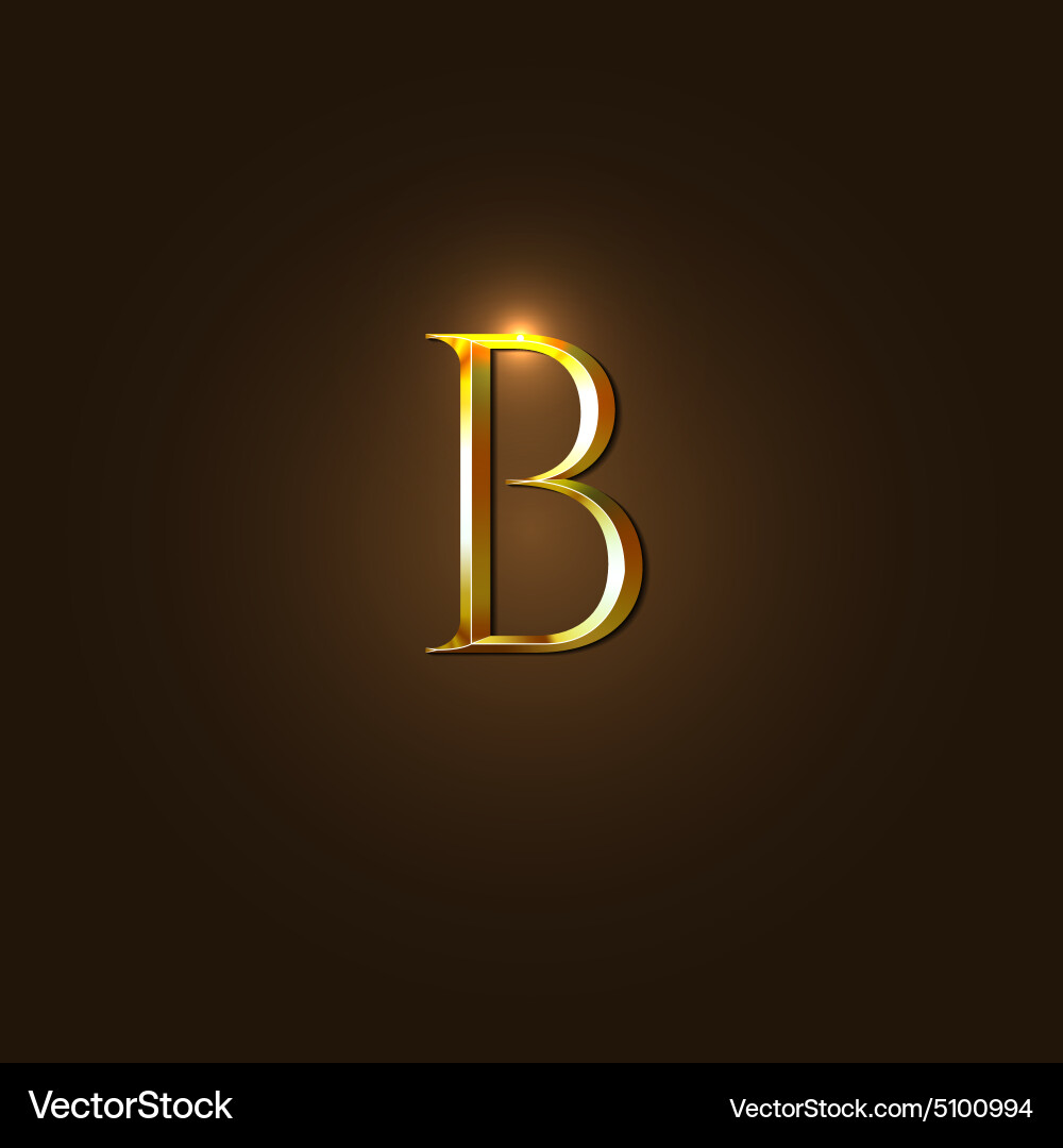 Modern of gold letter b Royalty Free Vector Image