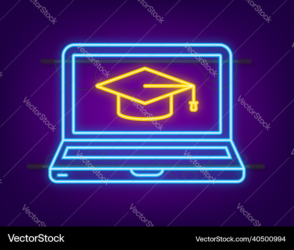 Neon Education Icons - School Royalty Free Vector Image