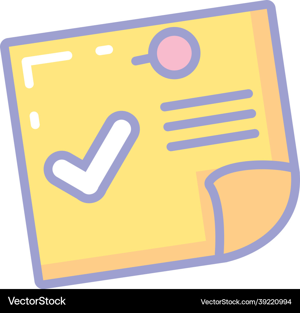Note paper check mark Royalty Free Vector Image