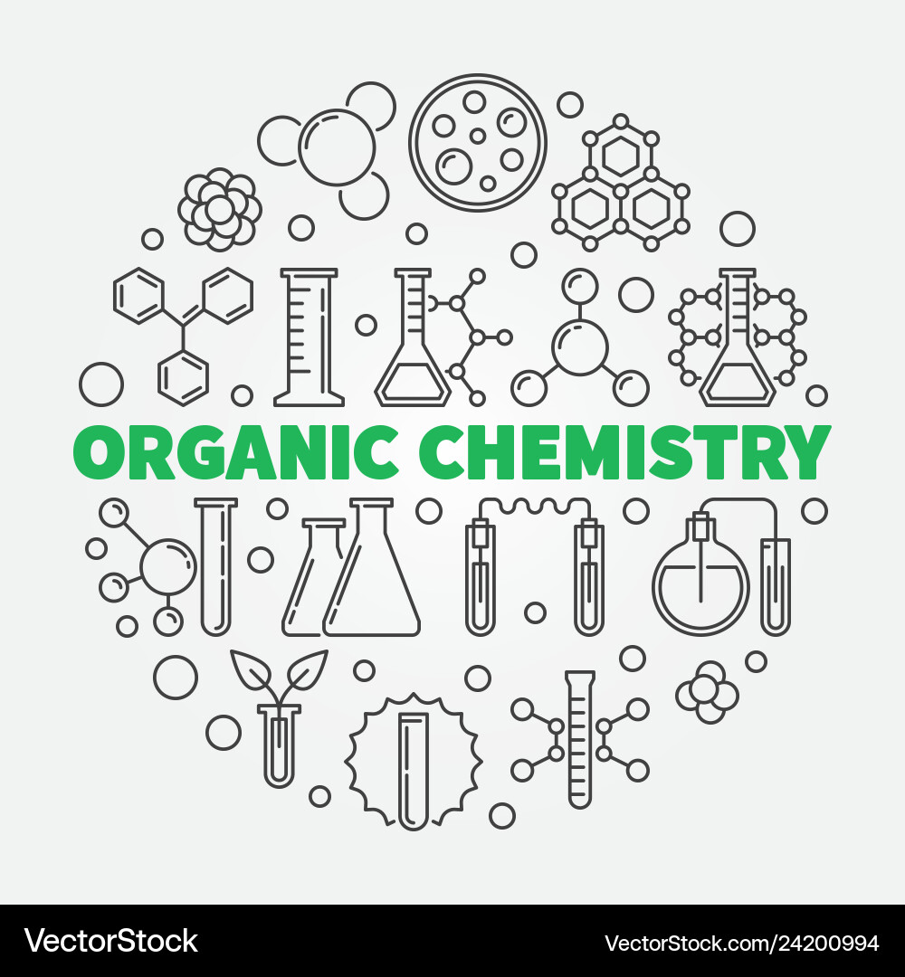 Organic chemistry round Royalty Free Vector Image
