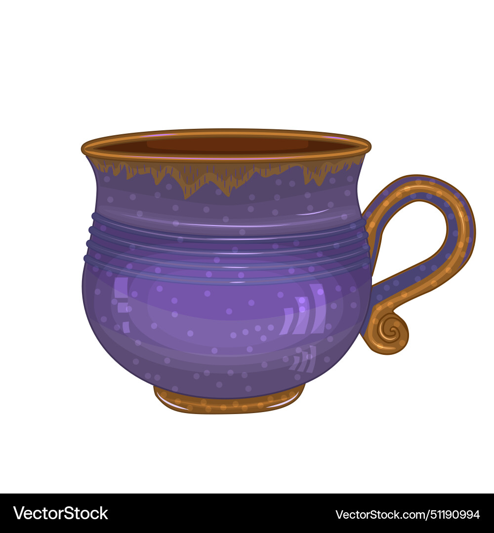 Pottery isolated on white background ceramic mug Vector Image