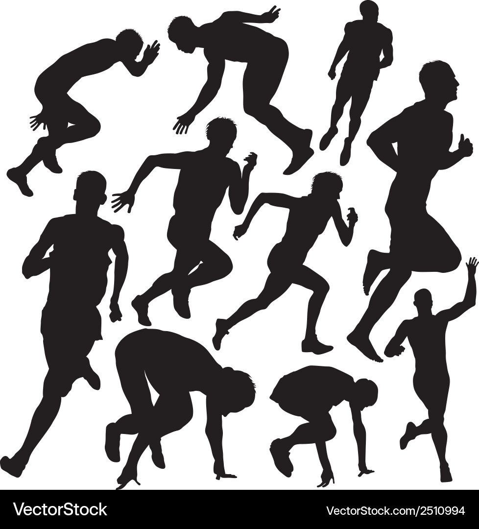 Running silhouette Royalty Free Vector Image - VectorStock