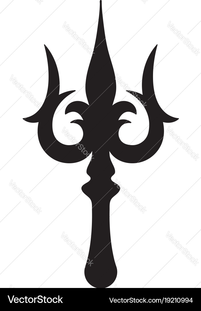 Trishula trident of god shiva Royalty Free Vector Image