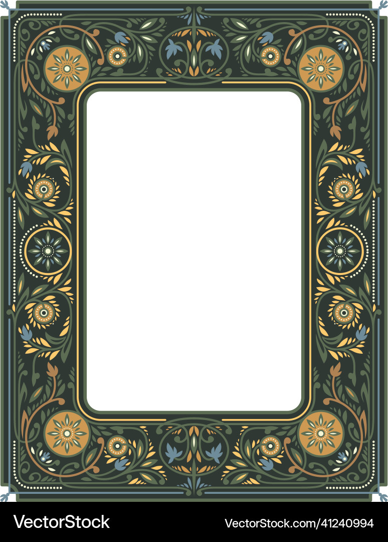 Victorian floral frame Royalty Free Vector Image