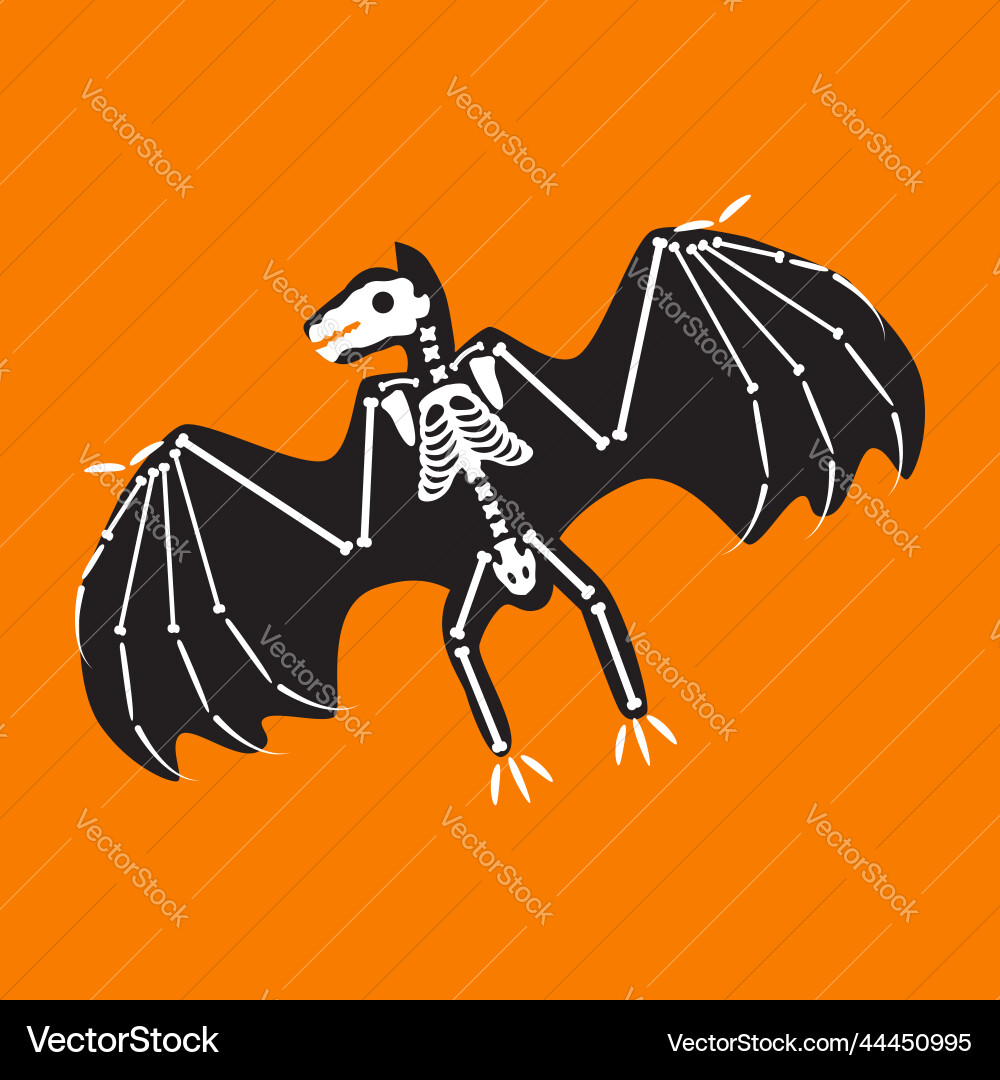 Bat skeleton mystic halloween decoration Vector Image