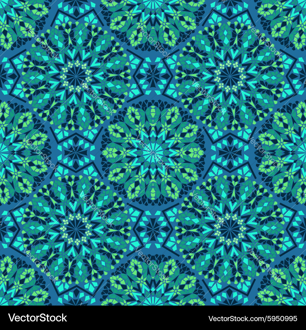 Blue Green Moroccan Mosaic Pattern Royalty Free Vector Image