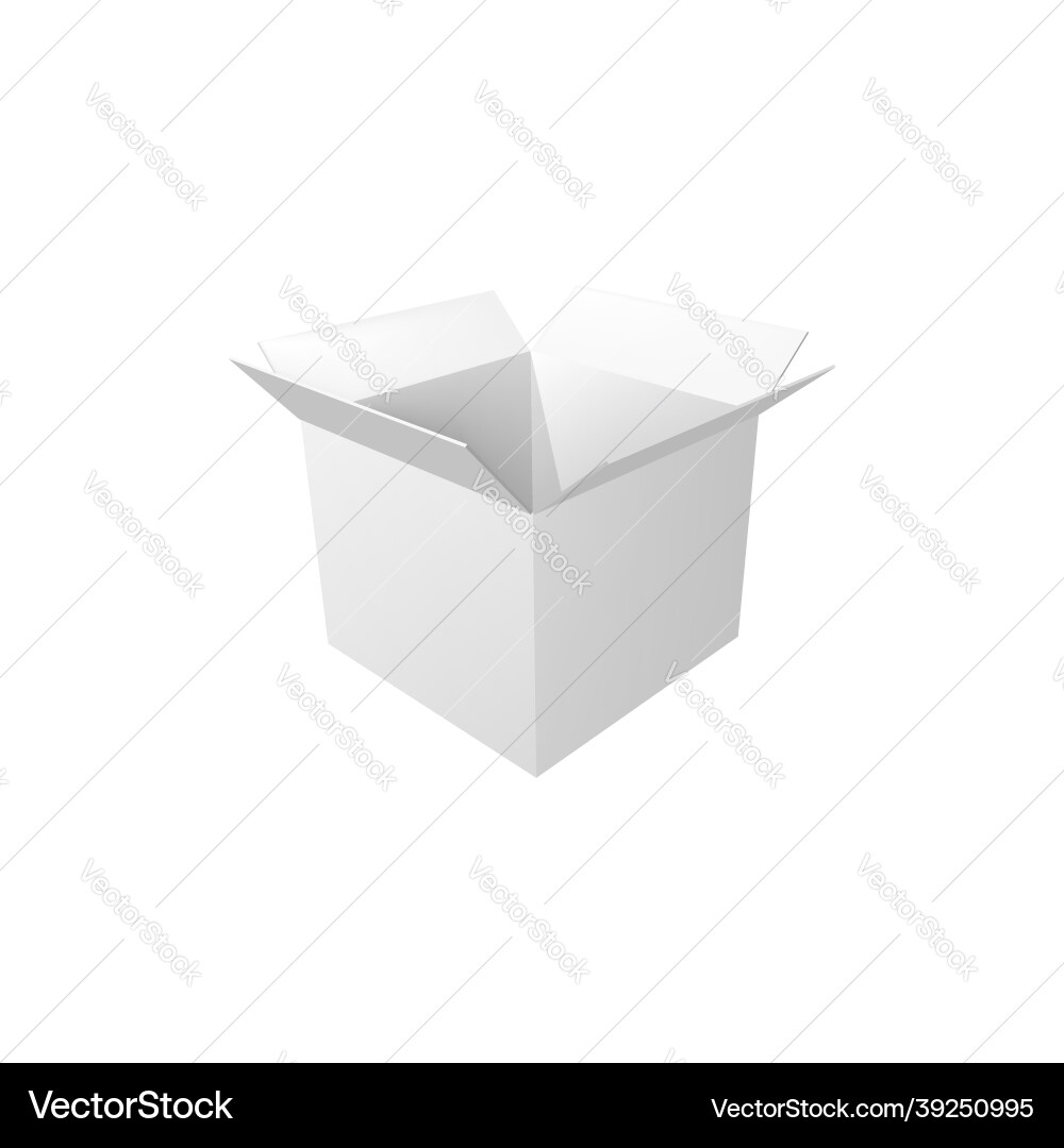 Box realistic 3d mockup white package Royalty Free Vector