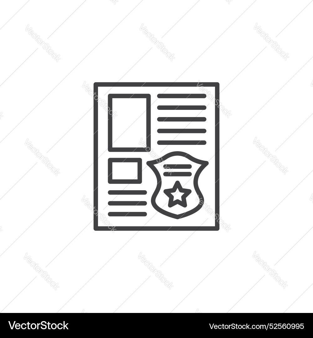 Criminal record icon set on white background Vector Image
