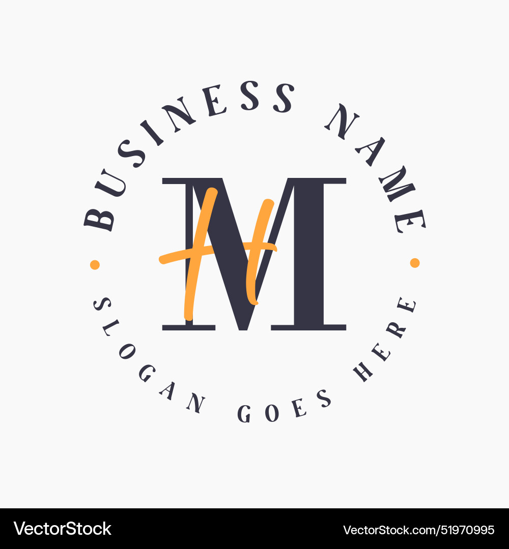 Elegant letter mh initials logo for corporate Vector Image
