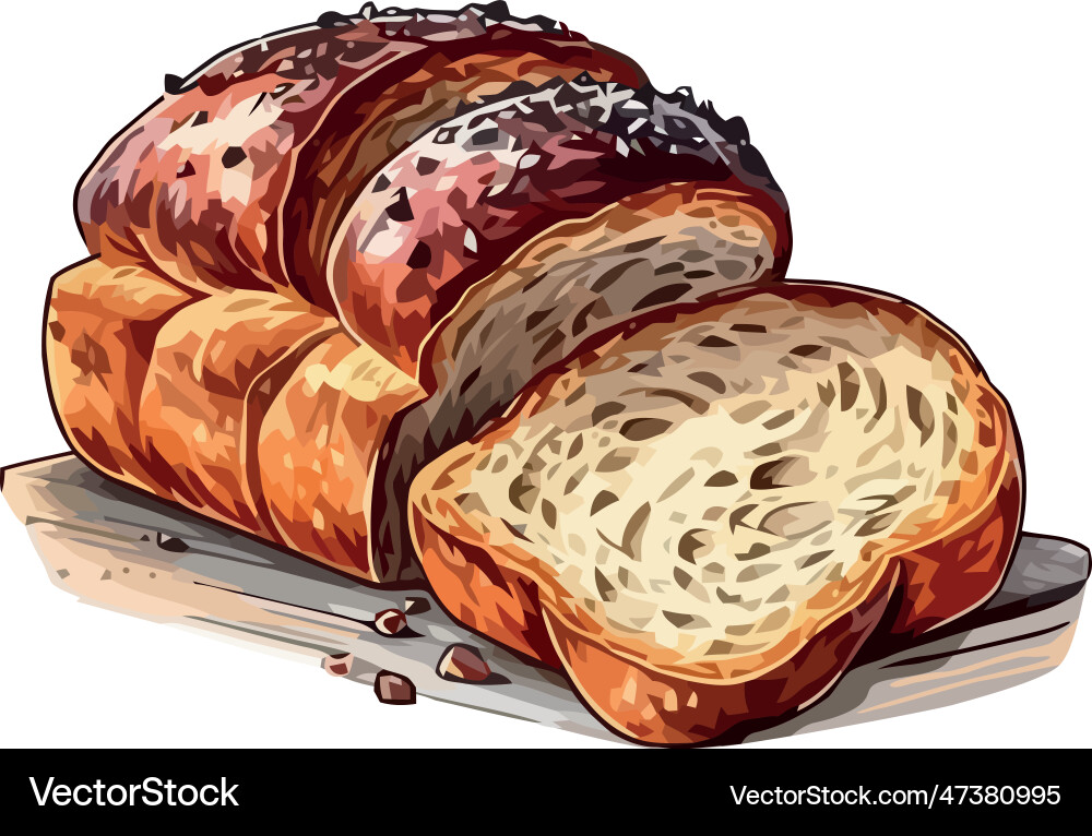 Freshly baked bread for lunch Royalty Free Vector Image