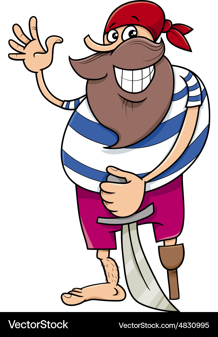 Funny pirate cartoon Royalty Free Vector Image