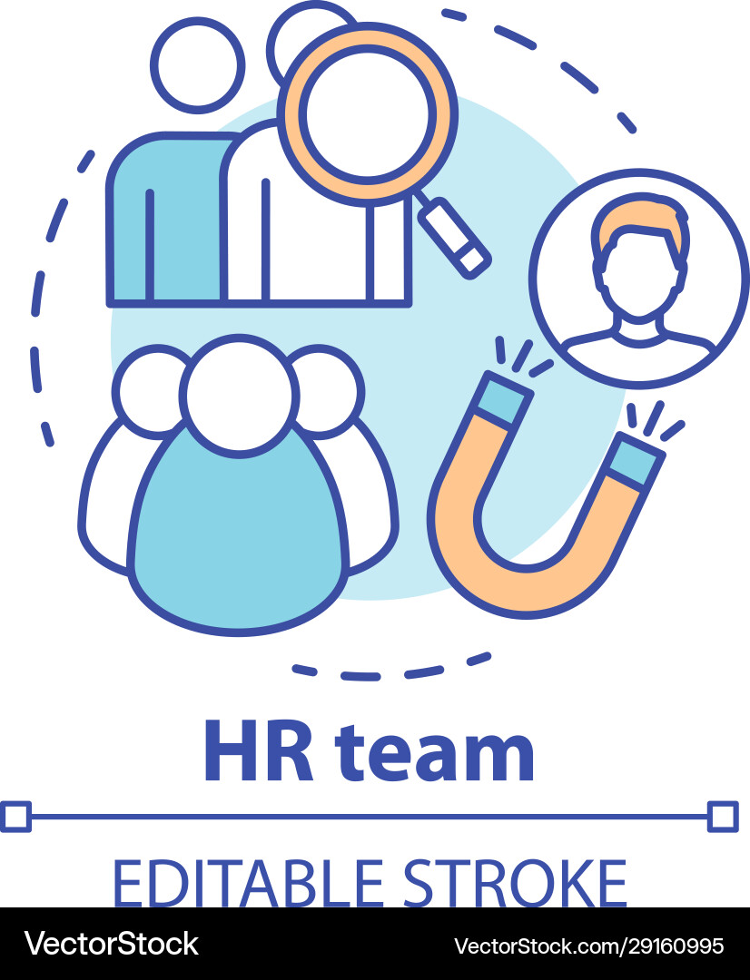 Hr team concept icon employment service Royalty Free Vector
