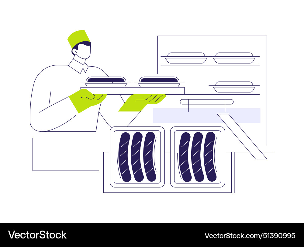 Meat products vacuum packaging abstract concept Vector Image