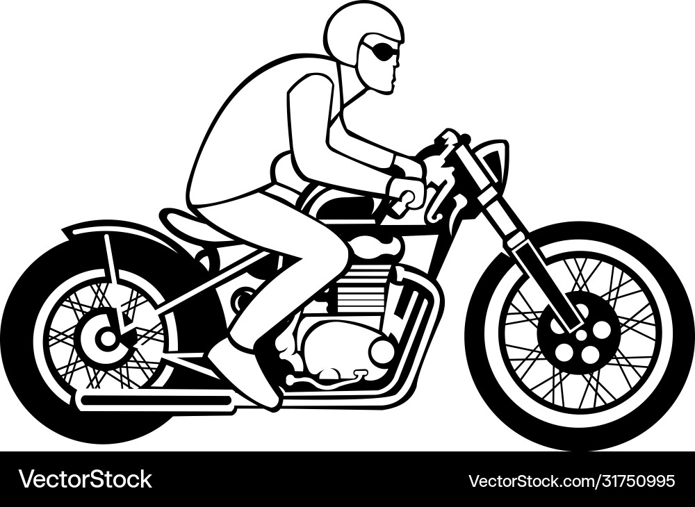 Motorbike riding Royalty Free Vector Image - VectorStock