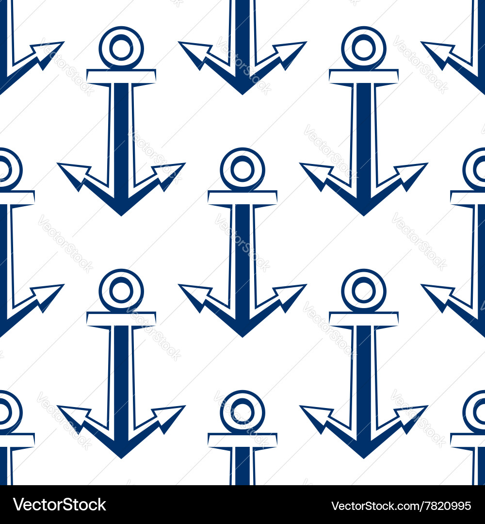 Old ship anchors seamless pattern Royalty Free Vector Image