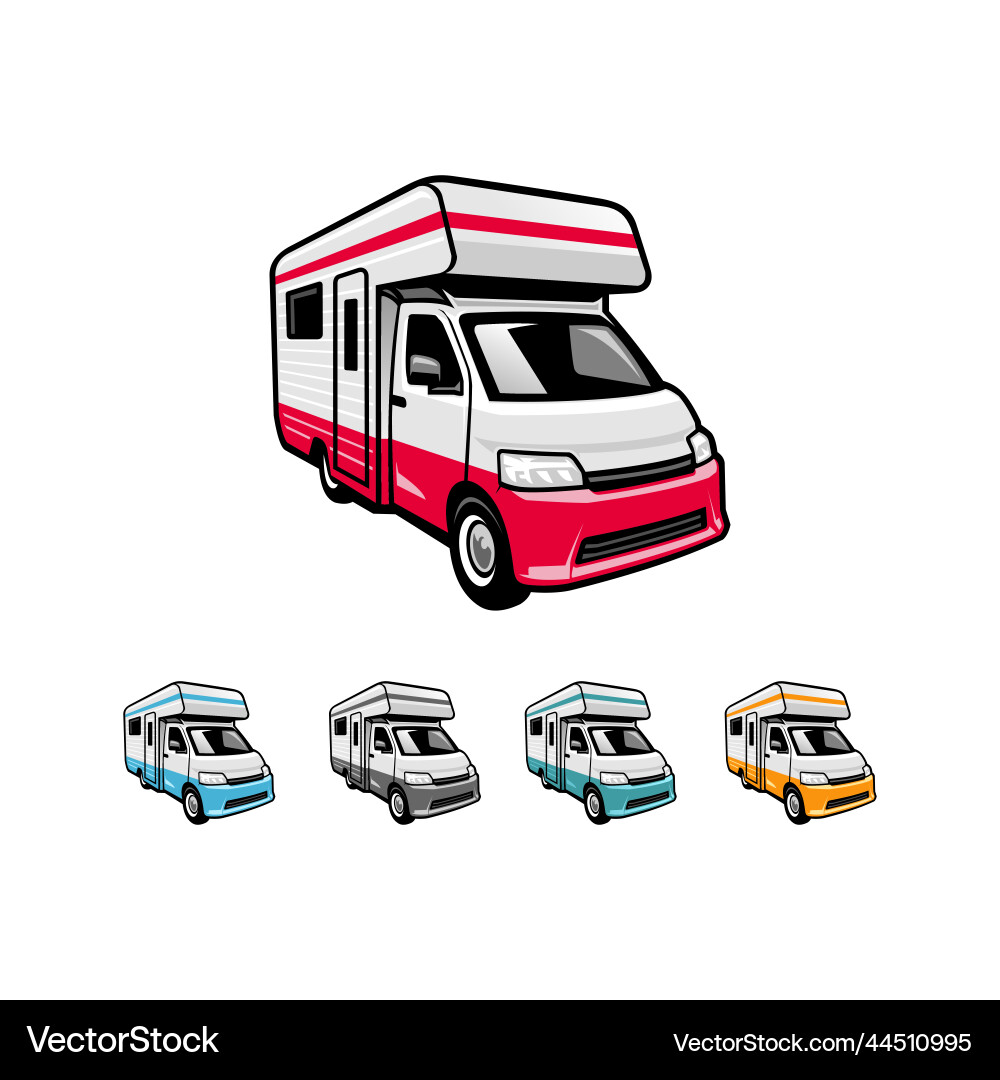 Rv camping car campervan Royalty Free Vector Image