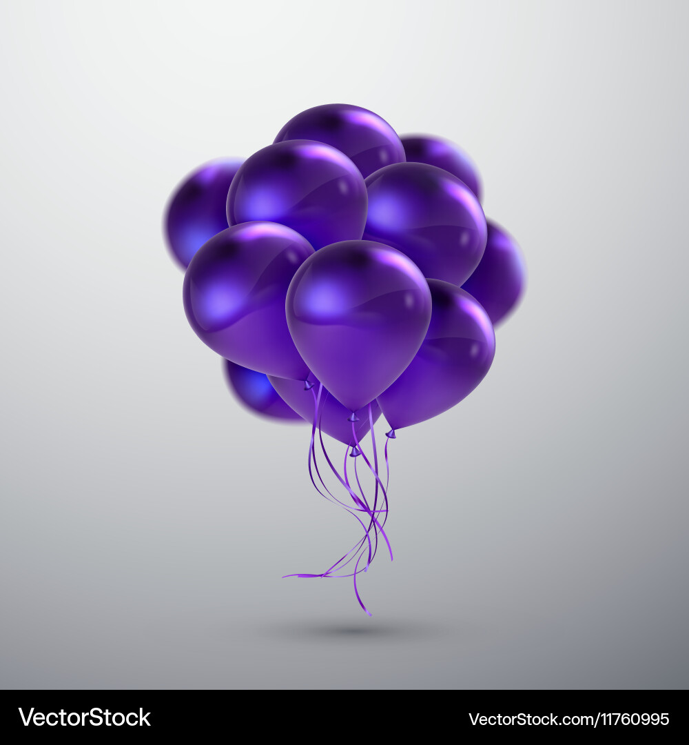 Violet balloon bunch Royalty Free Vector Image