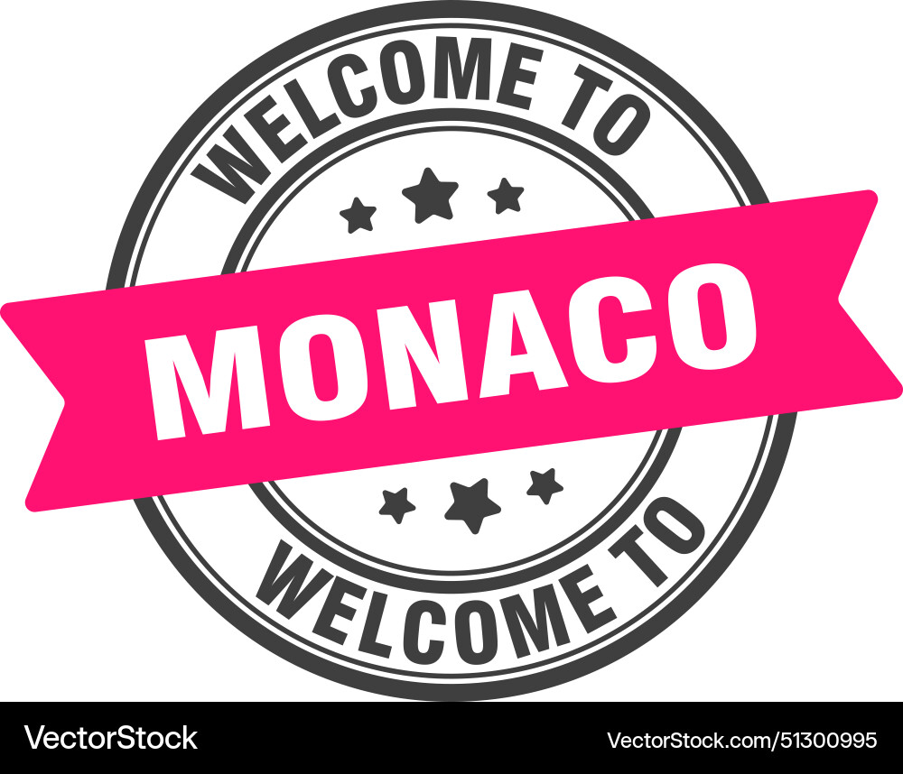 Welcome to monaco stamp round sign Royalty Free Vector Image