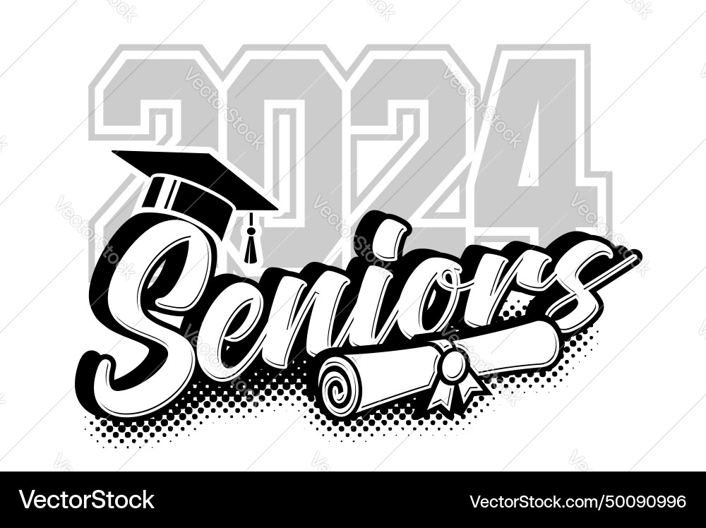 2024 graduate class logo Royalty Free Vector Image