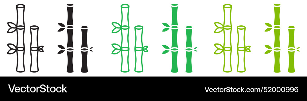 Bamboo icon line art Royalty Free Vector Image