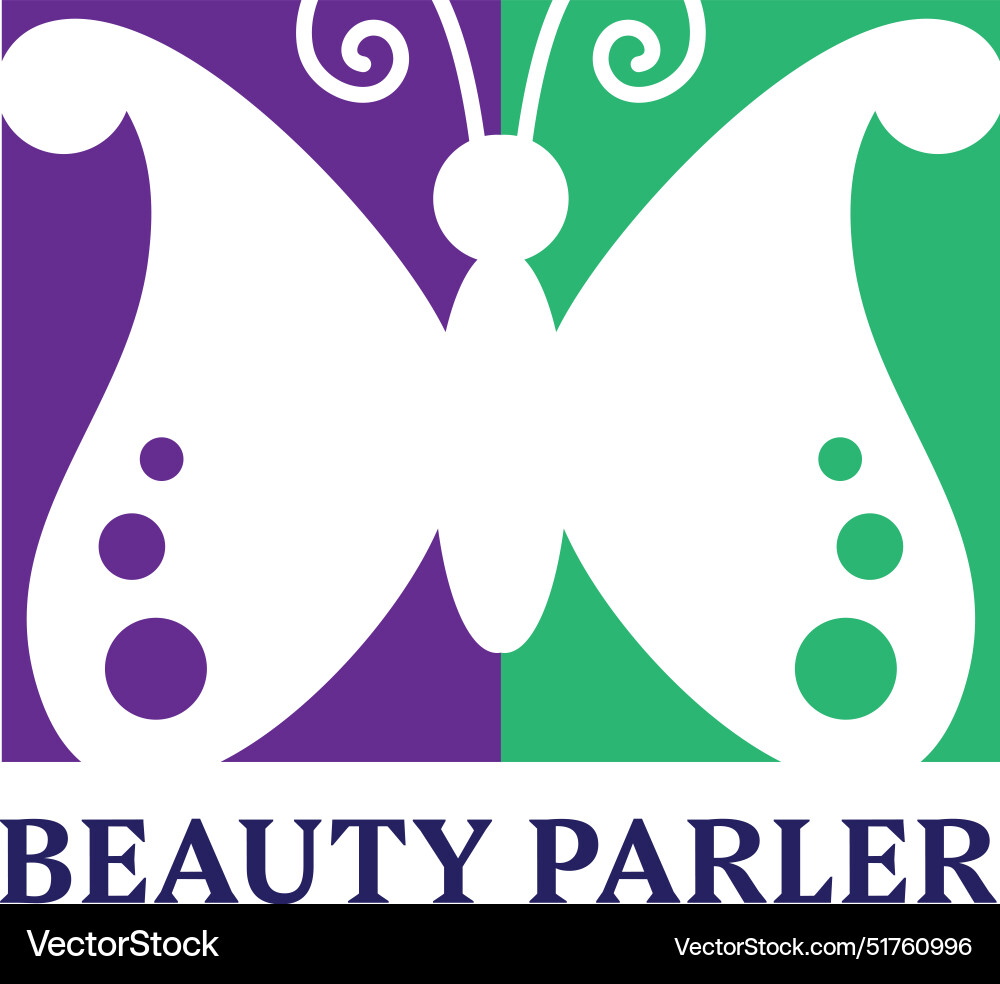 Beauty parlor butterfly logo Royalty Free Vector Image