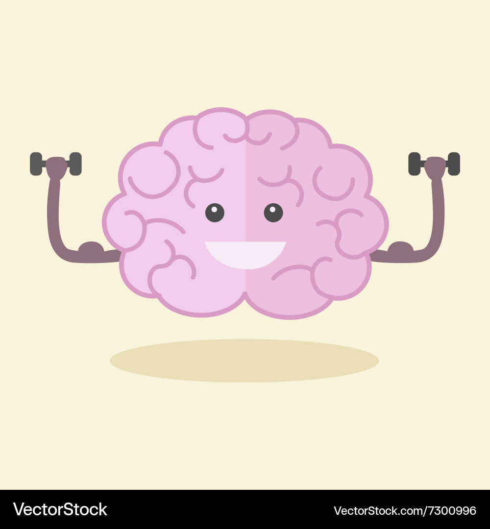 Brain training flat style Royalty Free Vector Image