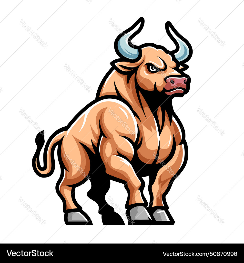 Buffalo mascot bull cartoon Royalty Free Vector Image