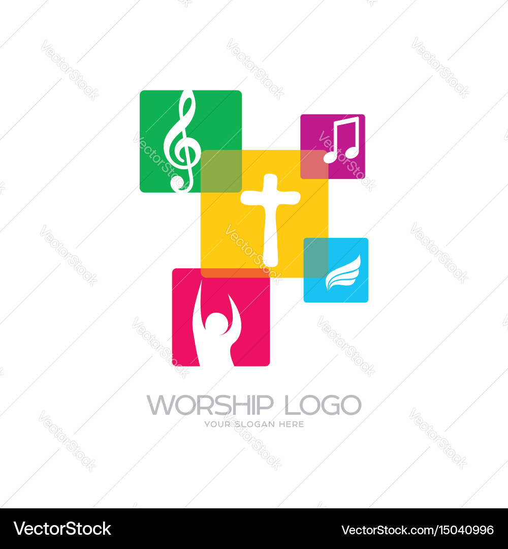 Cross of jesus and musical notes Royalty Free Vector Image