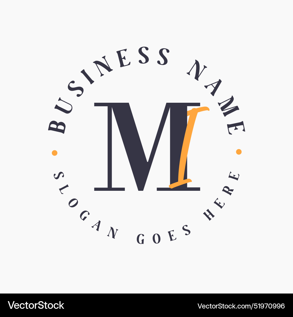 Elegant letter mi initials logo for corporate Vector Image