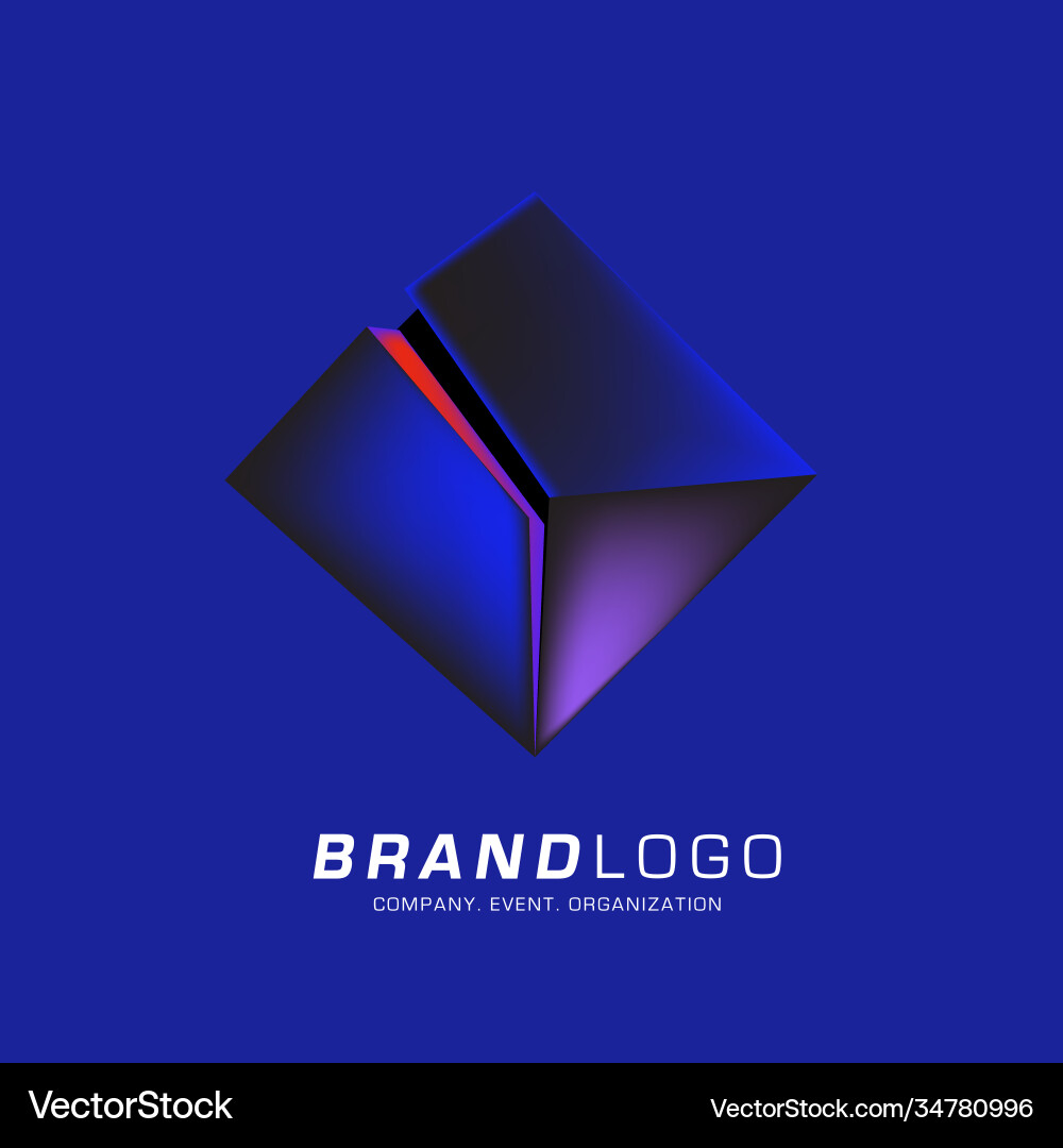 Geometric logo design Royalty Free Vector Image