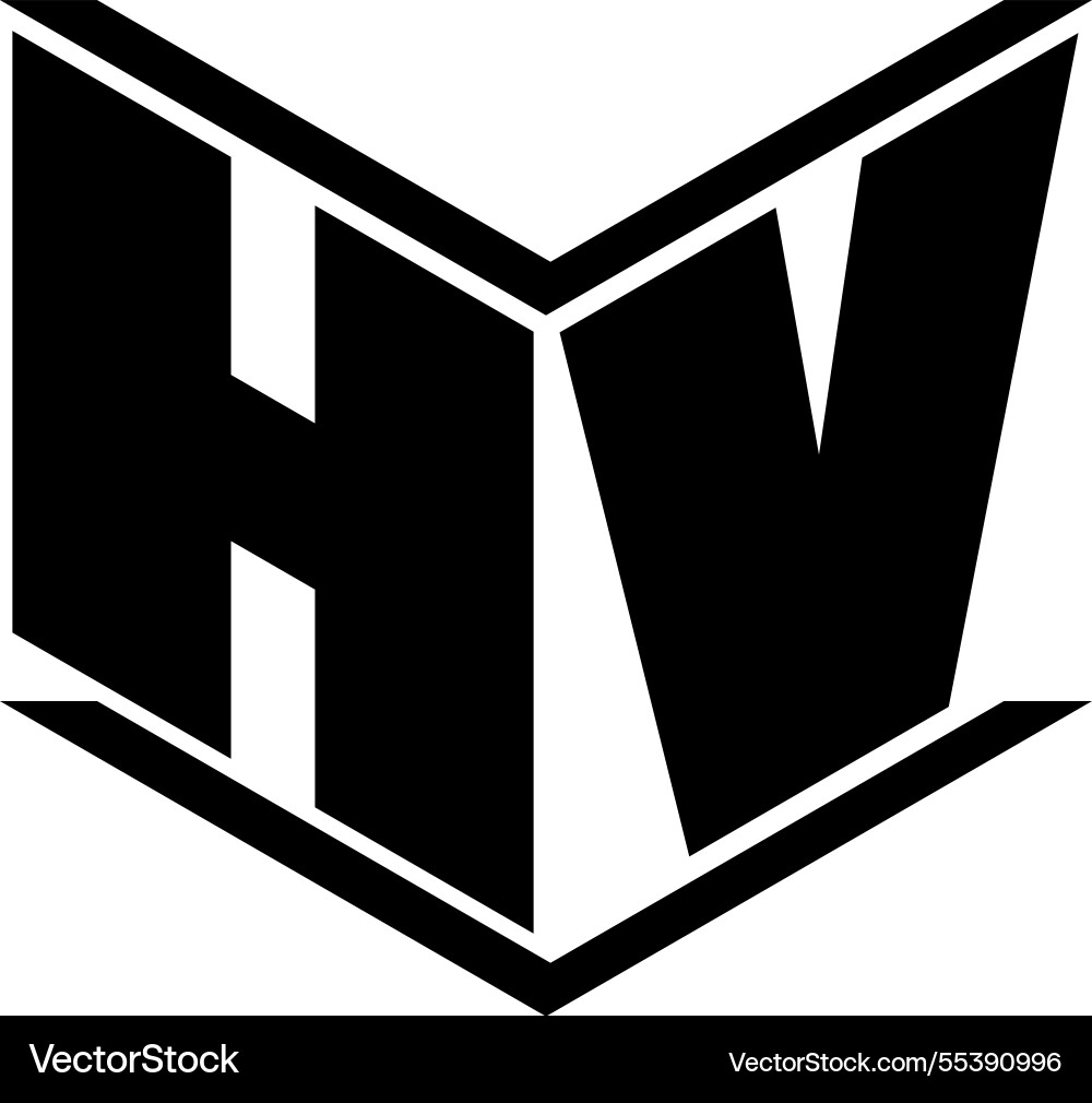 Hv monogram logo with a modern and minimalist Vector Image