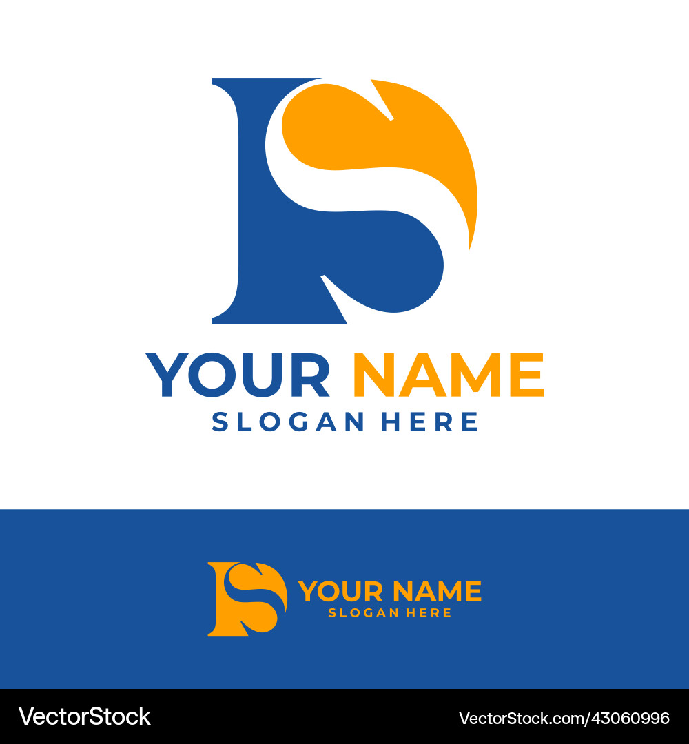 Letter sd logo design template initial ds course Vector Image