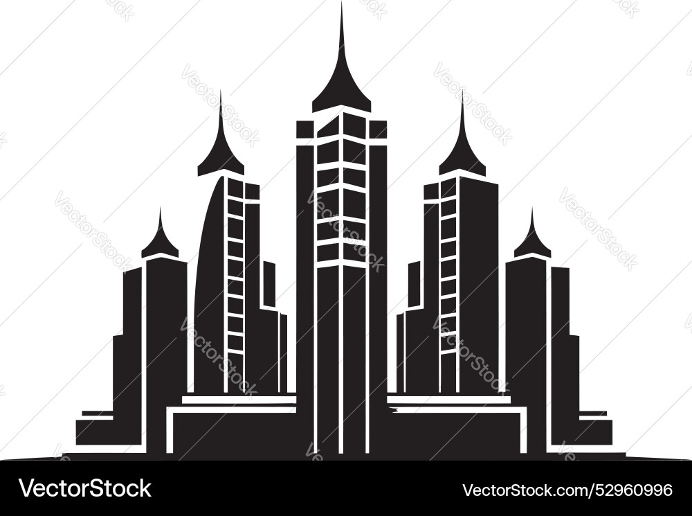 Metropolis elevation multifloor cityscape icon Vector Image
