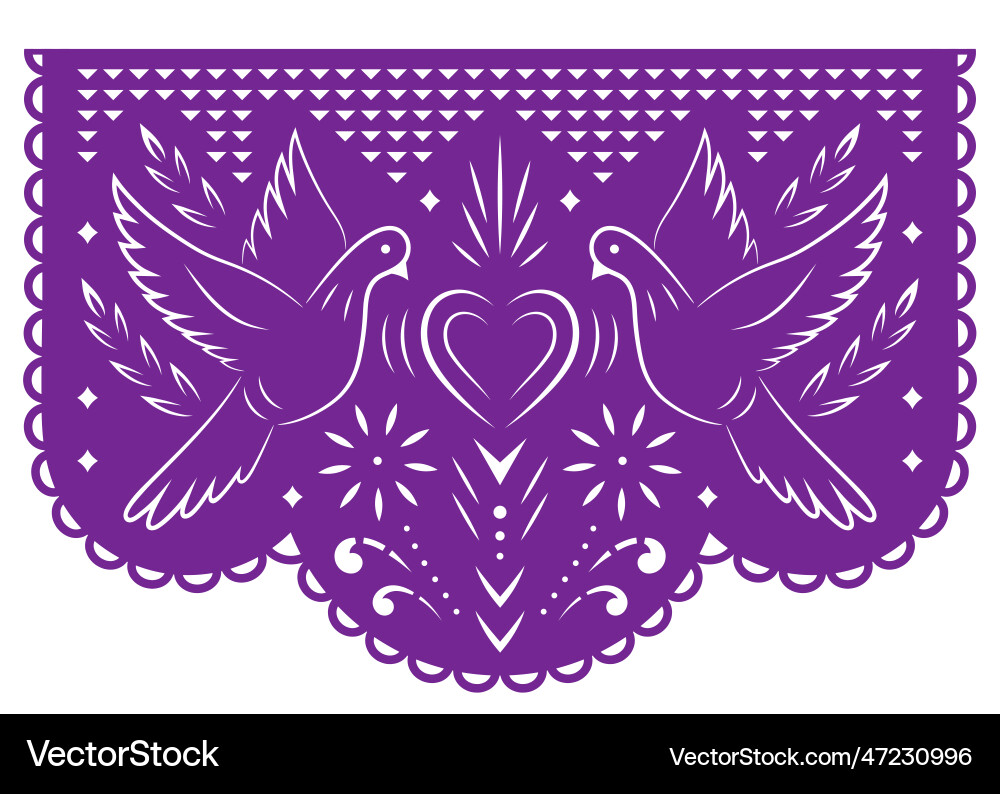 Mexican papel picado banner Royalty Free Vector Image