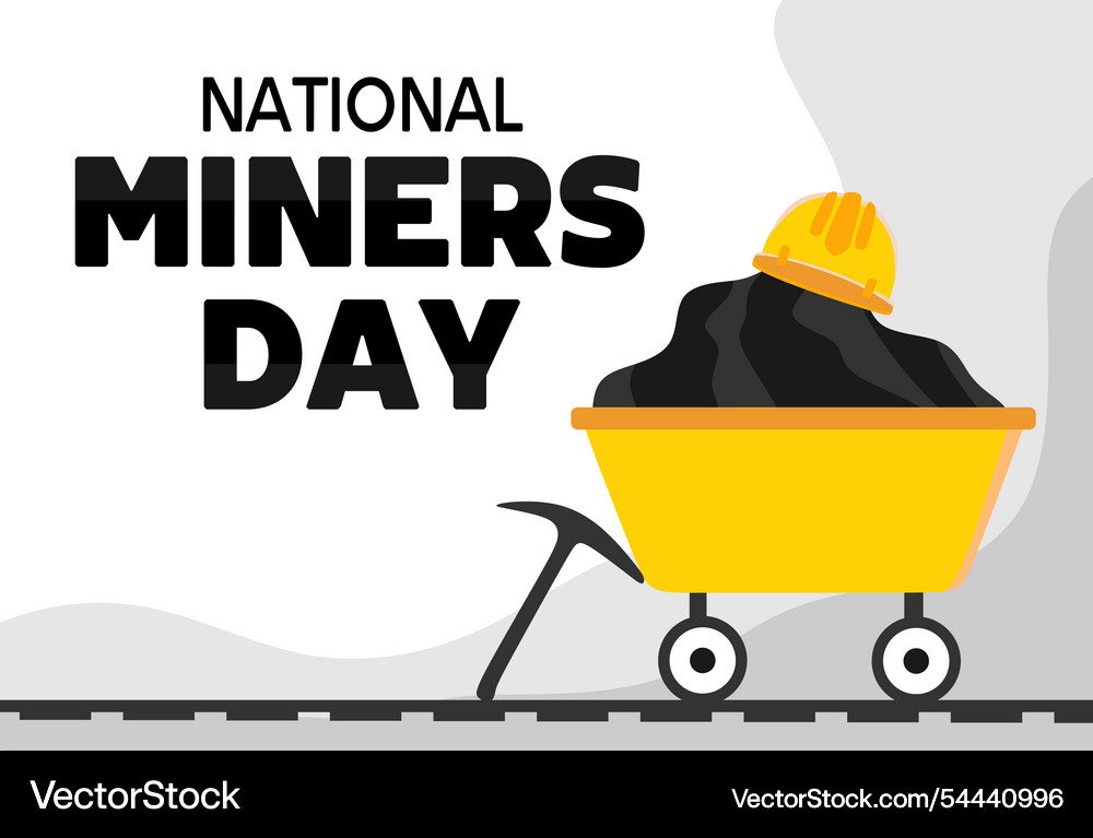 National miners day with mining tools Royalty Free Vector