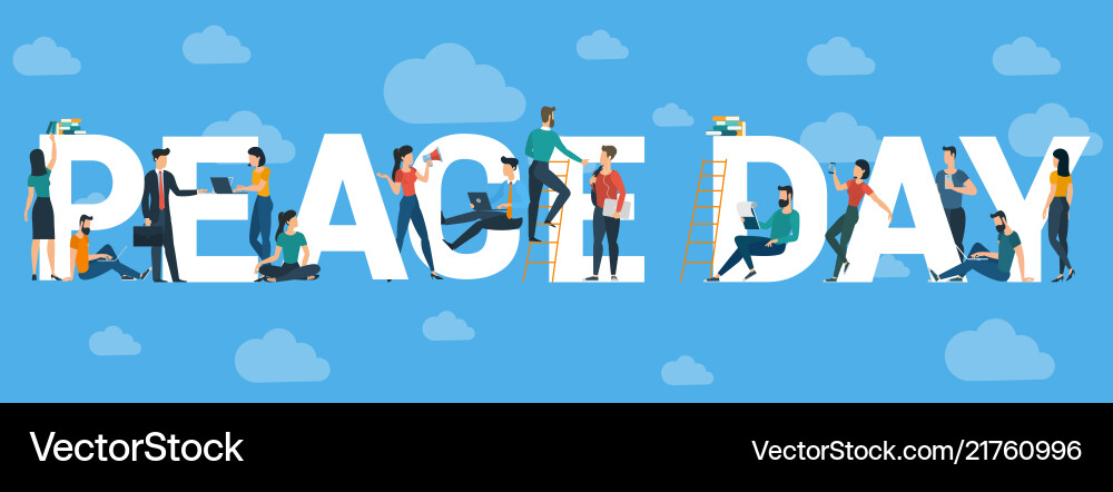 Peace day caption mock up Royalty Free Vector Image