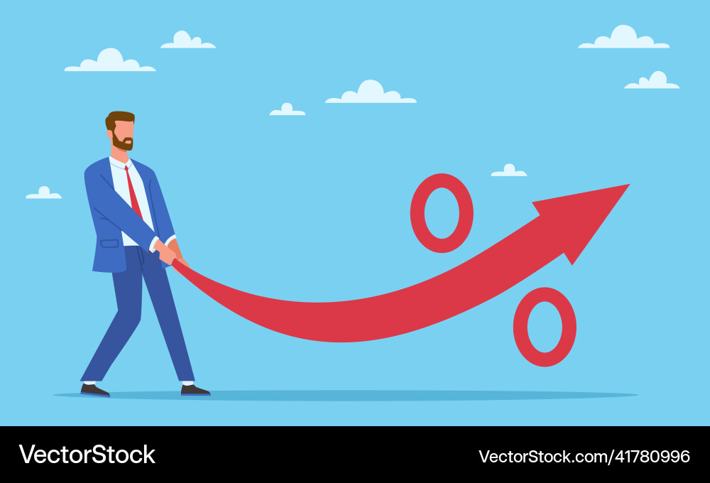 Restraining growth of rising percentage Royalty Free Vector