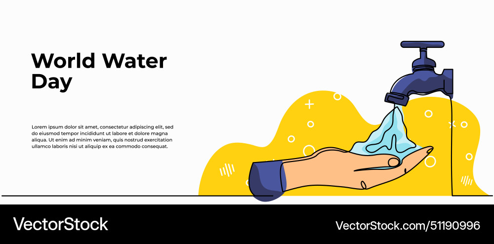 Save water for life modern flat Royalty Free Vector Image