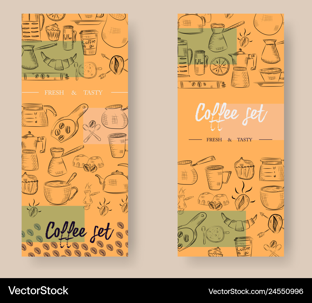 Set of vertical banners with graphic design Vector Image
