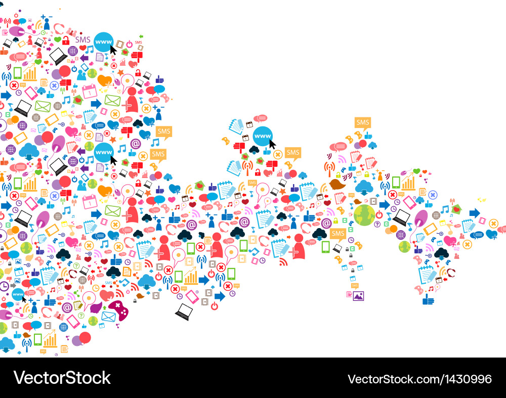 Social Media Icons Background Royalty Free Vector Image