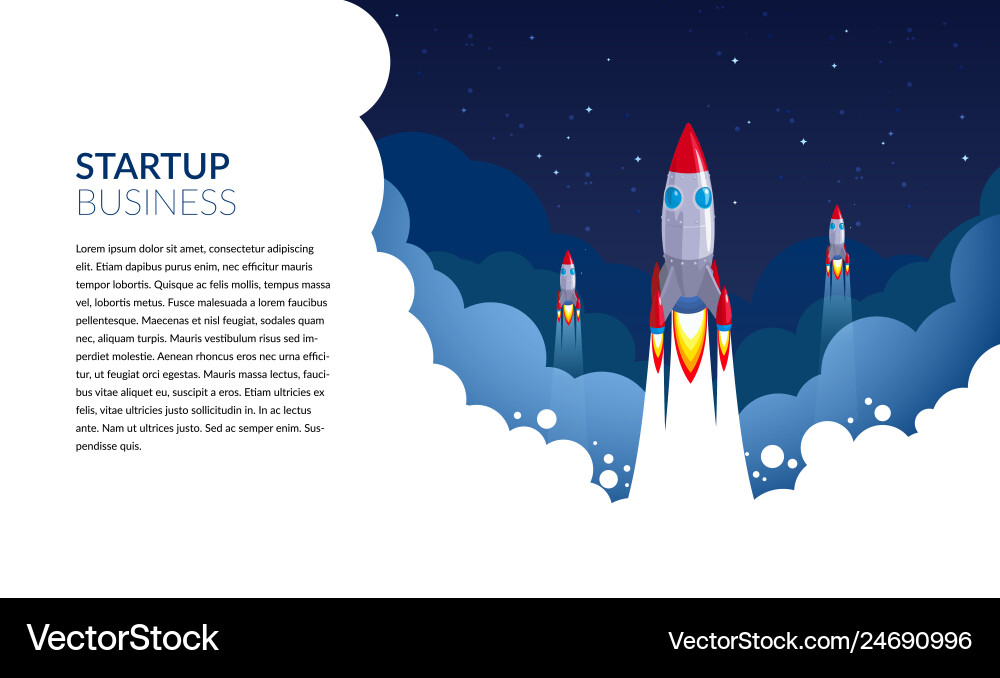 Space Launch - Startup Rocket Royalty Free Vector Image