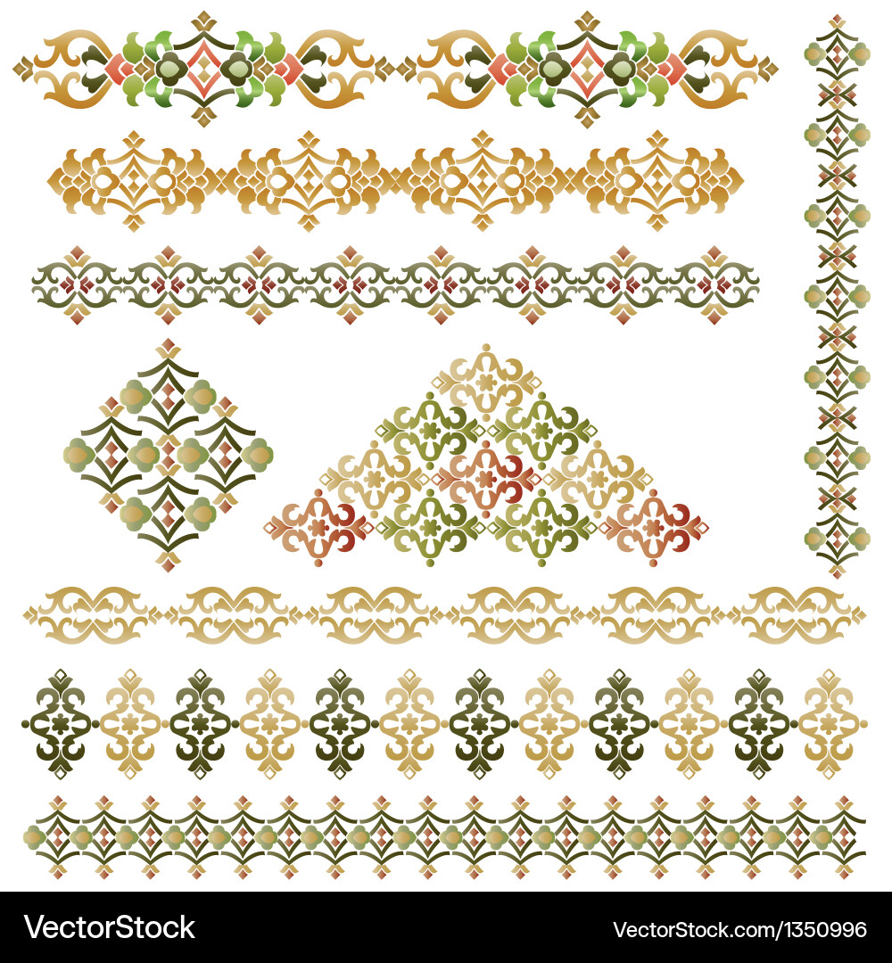 Vintage border set Royalty Free Vector Image - VectorStock